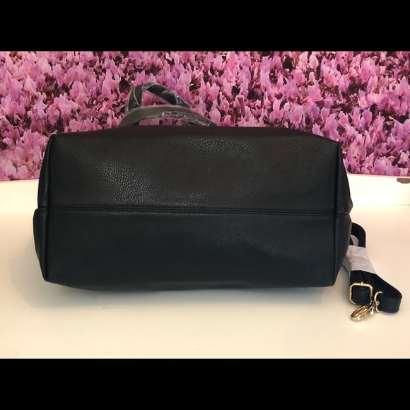 JustFab | Bags | Just Fab Black Brown Vegan Weekend Xl Tote Bag | Poshmark